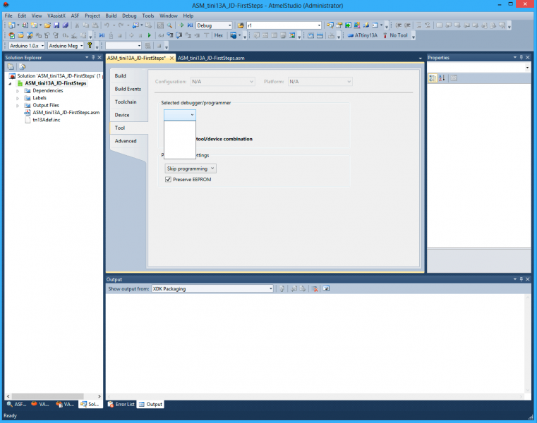 VRTP -> Simulator в Atmel Studio 6.2